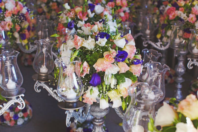 Floristic Decoration Process of Wedding Party Open Air Stock Image ...