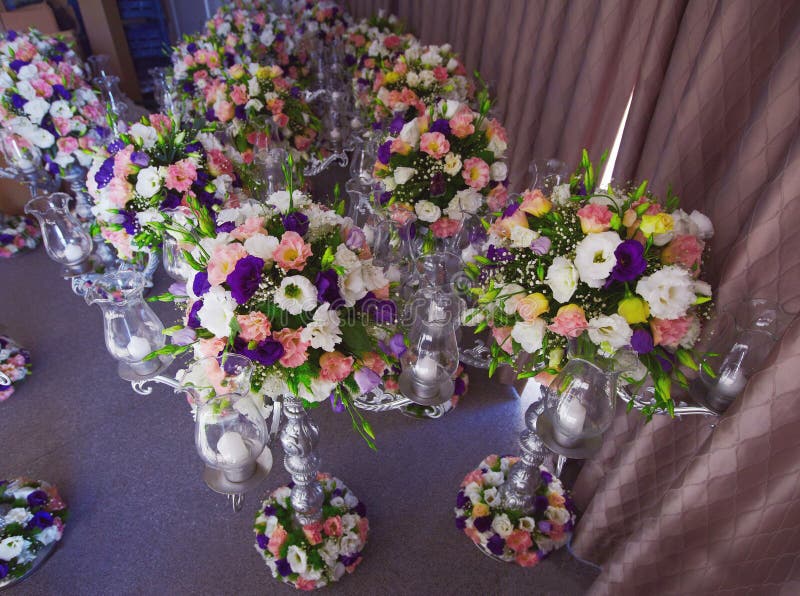 Floristic Decoration Process of Wedding Party Open Air Stock Photo ...