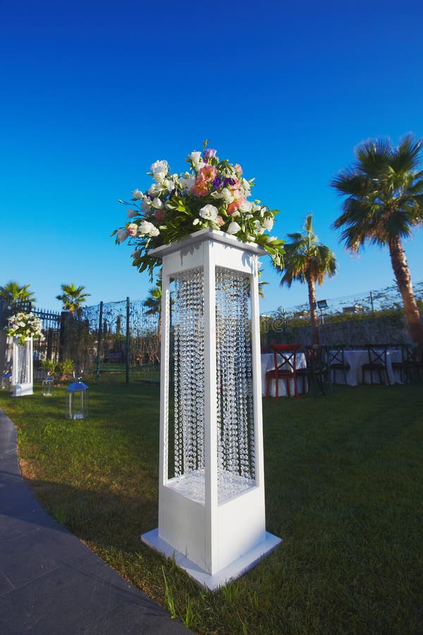 Floristic Decoration Process of Wedding Party Open Air Stock Image ...