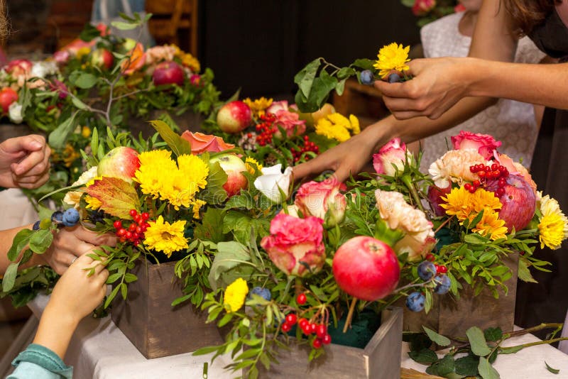 Floristic Masterclass. Bouquet Arrangement Stock Image - Image of ...