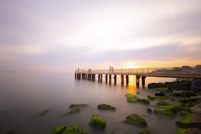 Florya Beach, Long Exposure Beach Stock Image - Image of evening ...
