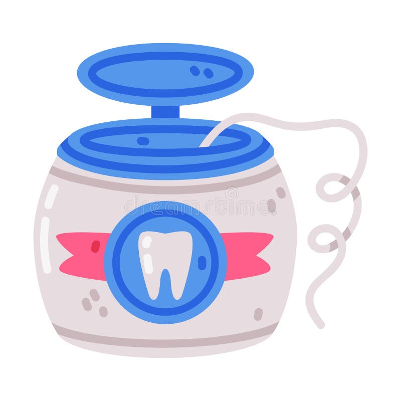Floss As Oral Hygiene and Dental Object and Element Vector Illustration ...