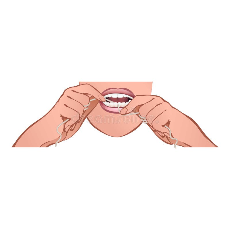 Floss icon, cartoon style stock vector. Illustration of flossing ...