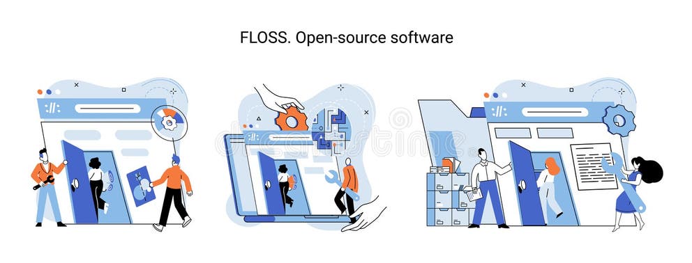 FLOSS Open Source Software. Free Product Anyone Can Freely Redistribute Modify and Completely ...