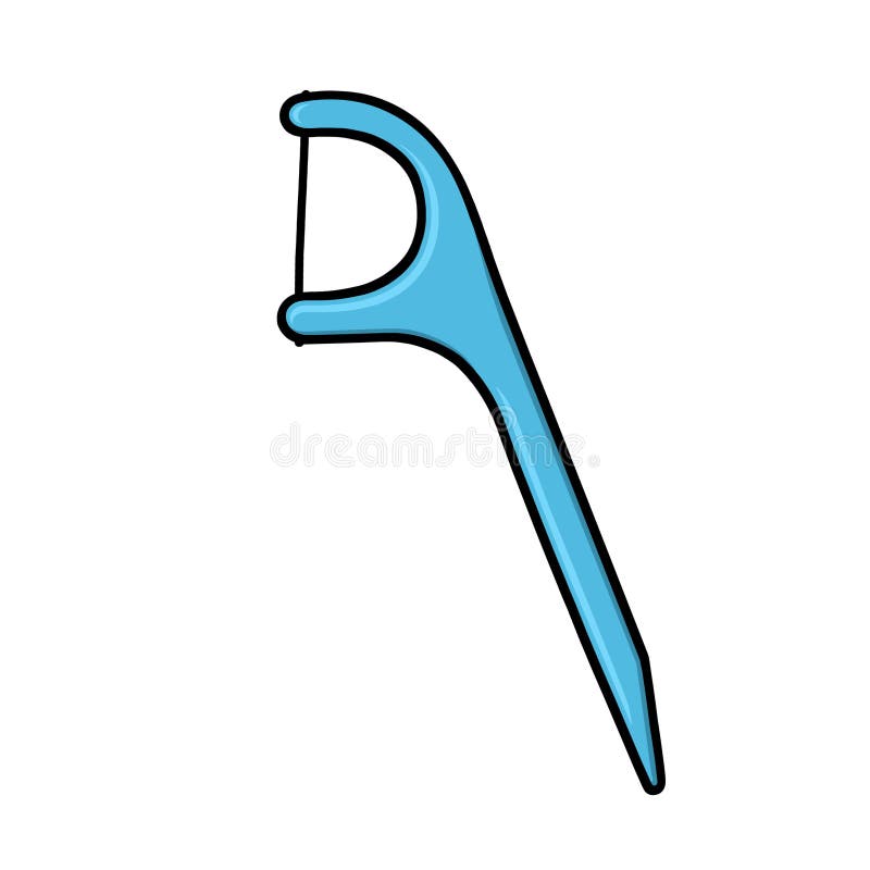 Floss Pick Illustration Isolated on White Background Stock Illustration ...