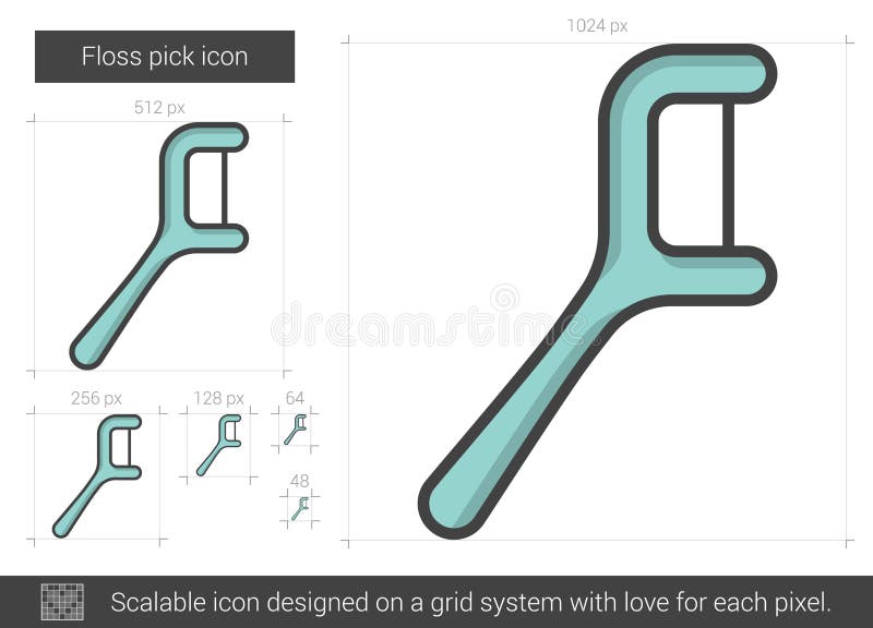 Floss pick line icon. stock vector. Illustration of icon - 100292955