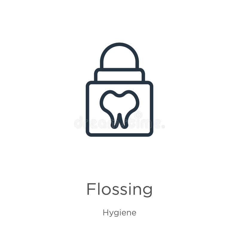 Floss Icon. Thin Linear Floss Outline Icon Isolated on White Background ...