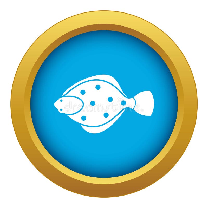 Flounder Fish Icon Blue Vector Isolated Stock Vector - Illustration of ...