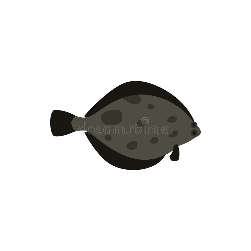Flounder Fish Icon Digital Red Stock Vector - Illustration of nutrition ...