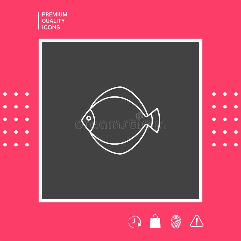 Flounder, Flatfish, Plaice, Sole, Fluke, Brill - Line Icon Stock Vector ...