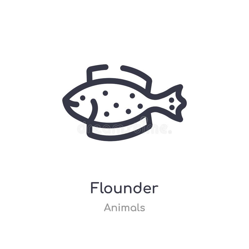 Flounder Icon. Isolated Flounder Icon Vector Illustration from Animals ...