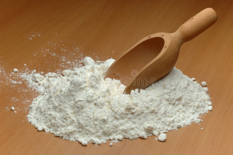 Flour stock image. Image of spoon, vegetarian, wooden - 5232677