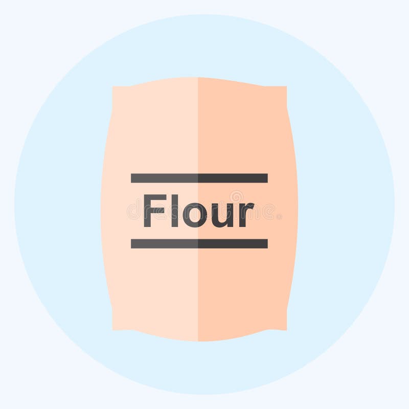 Flour Bag Icon in Trendy Flat Style Isolated on Soft Blue Background ...