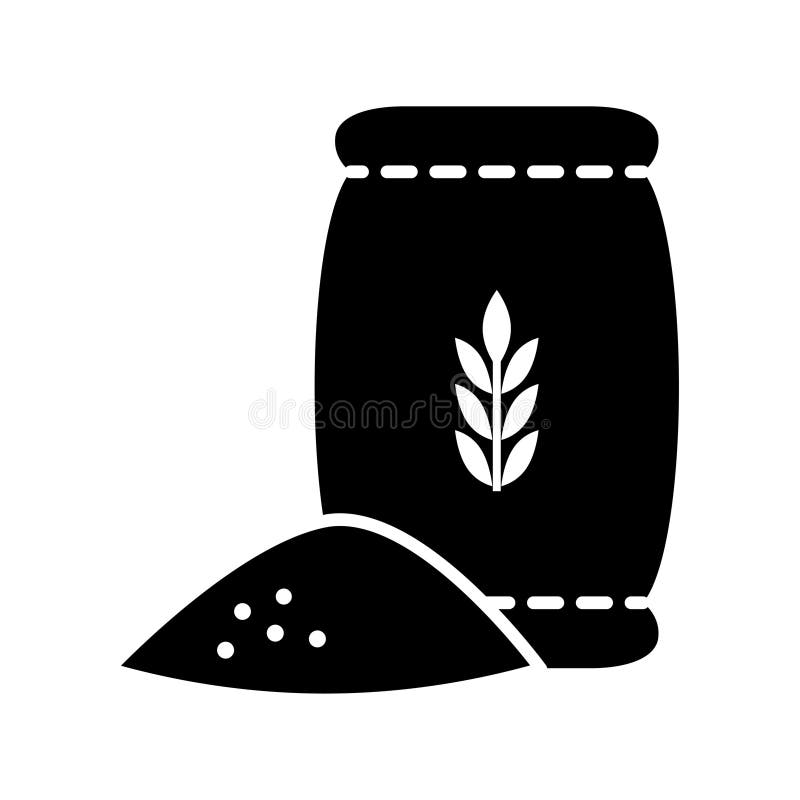 Flour Bag Icon. Bag of Wheat, Farming Agriculture. Wheat Ears and Flour ...