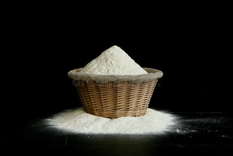 Flour in a bascet stock image. Image of meal, breadstuff - 85886855