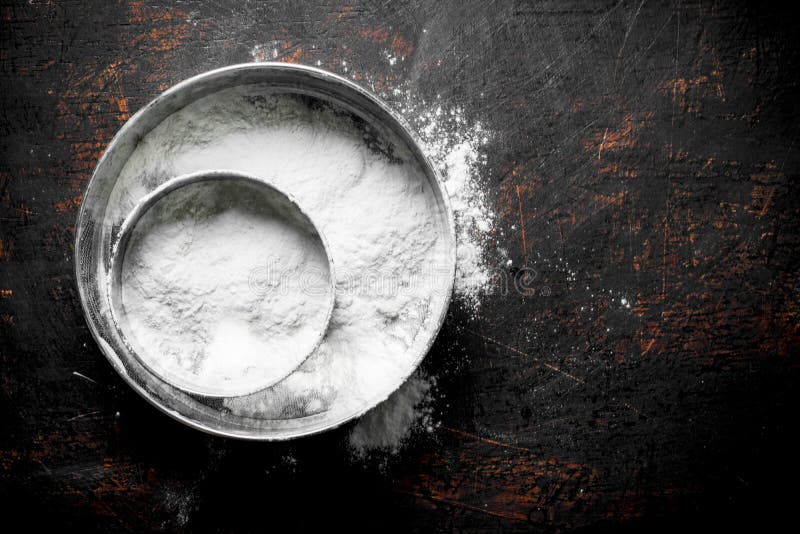 Flour with different sieve stock photo. Image of white - 146045474