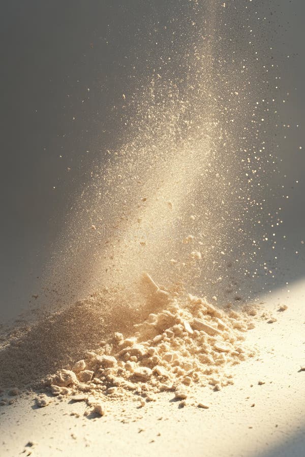 Flour Dust in Motion Captured in Soft Light Creating a Dynamic and ...