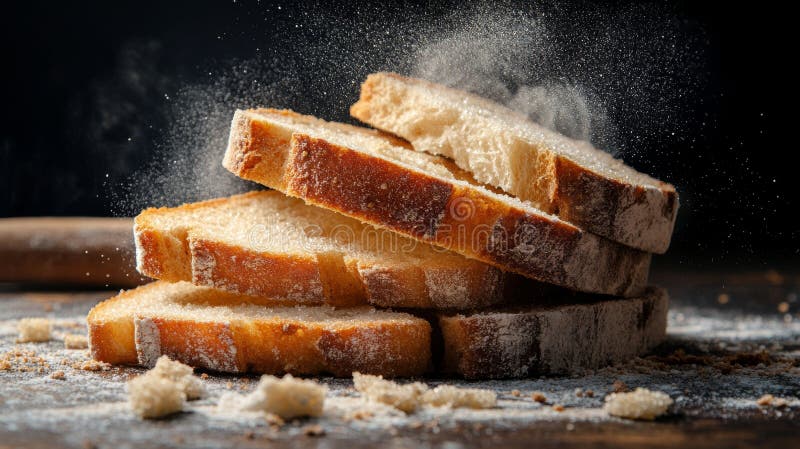 Flour-dusted Bread Slices, Offering a Glimpse into a Culinary Scene ...