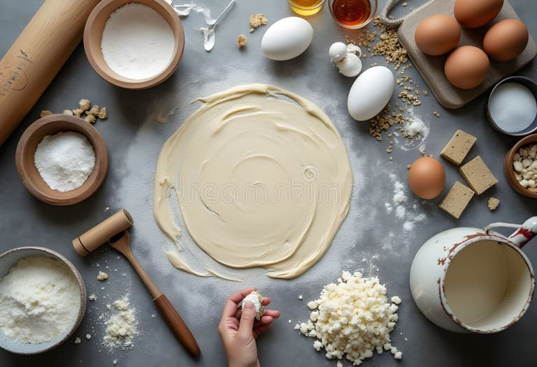 Flour-Dusted Surface with Baking Tools Stock Image - Image of artisan ...