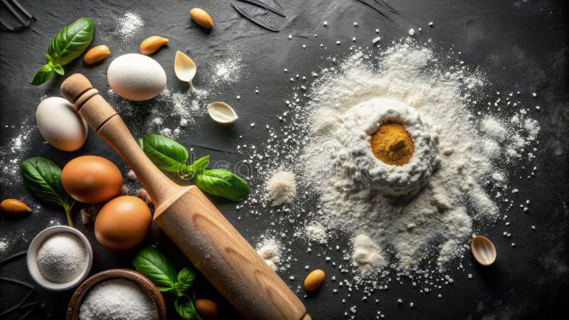 Flour Dusting on a Textured Surface a Culinary Scene for Design ...