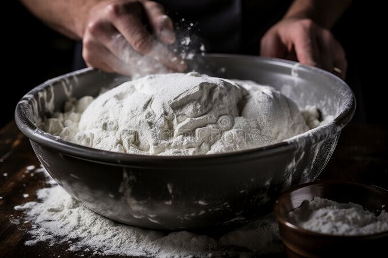 Flour and Eggs Intertwined. Artistic Shot of Expertly Crafted Perfect ...