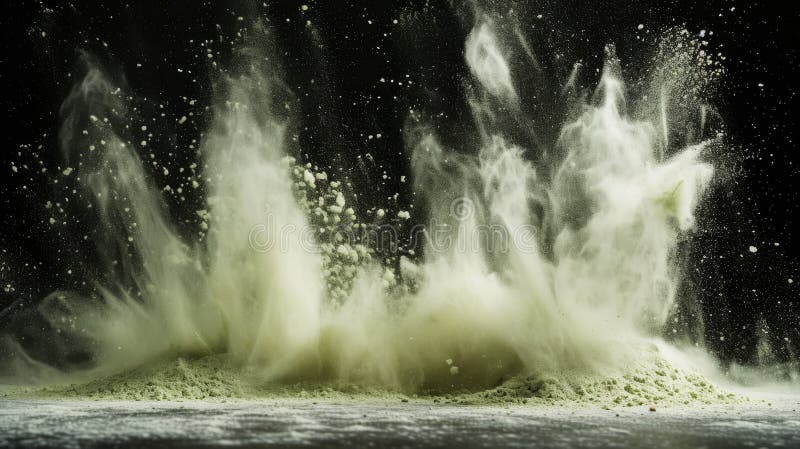Flour Explosion Creating Cloud of Powder with Dark Backdrop Stock Photo ...