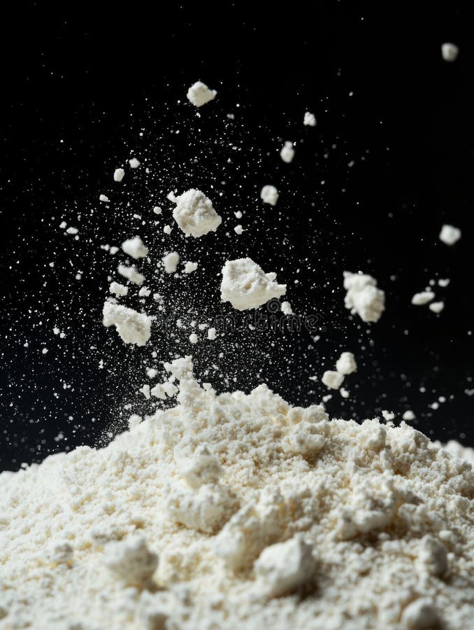 Flour Explosion: a Culinary Cascade of White Powder Stock Illustration ...