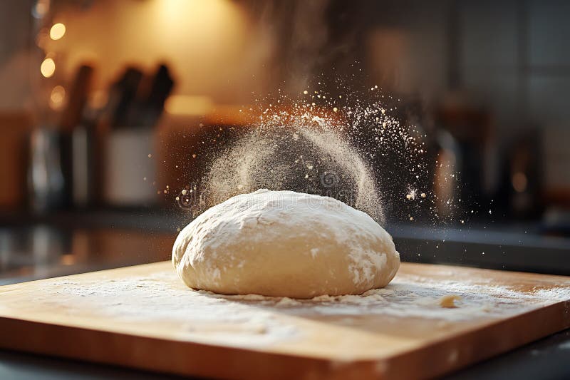 Flour Explosion on Dough Ai Generator Stock Illustration - Illustration ...