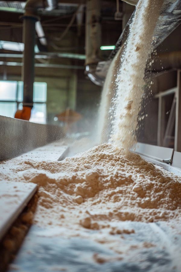 Flour in the Factory Industry. Selective Focus Stock Image - Image of ...