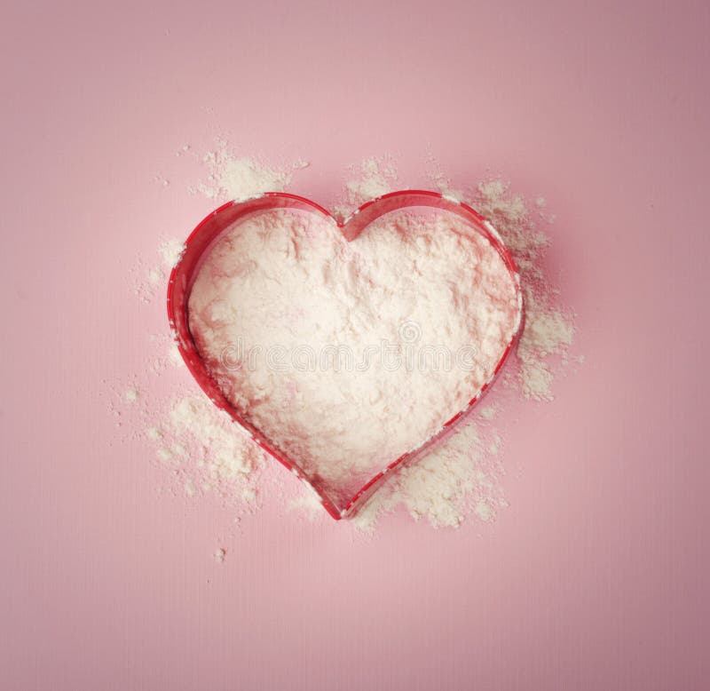 Flour Heart stock image. Image of kitchen, healthy, powder - 65207863