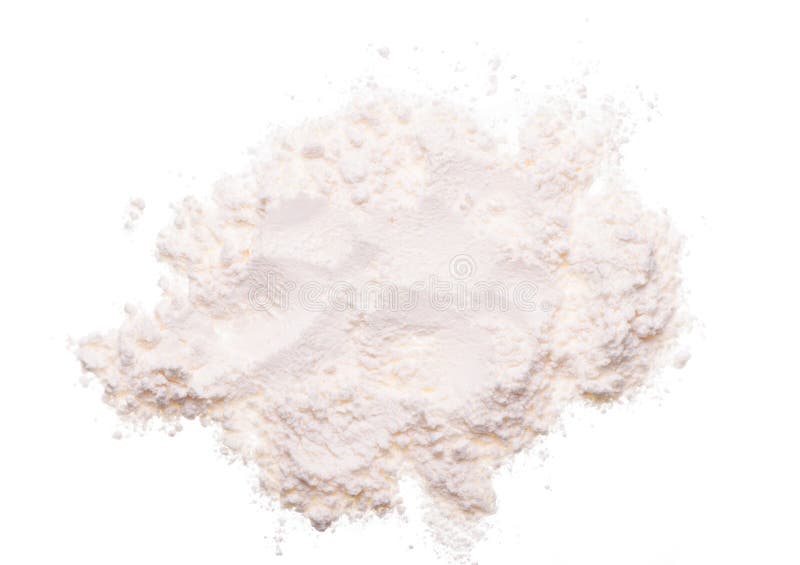 Flour Isolated on White Background Top View Stock Photo - Image of ...