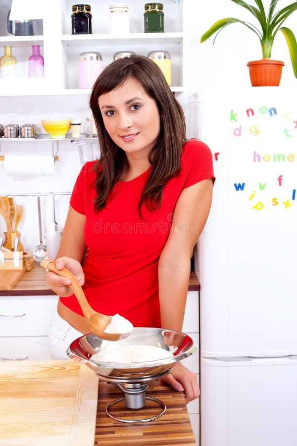 Flour measuring stock photo. Image of girl, adult, young - 22126932