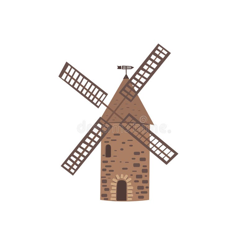 Flour Mill Icon Vector Sign and Symbol Isolated on White Background ...