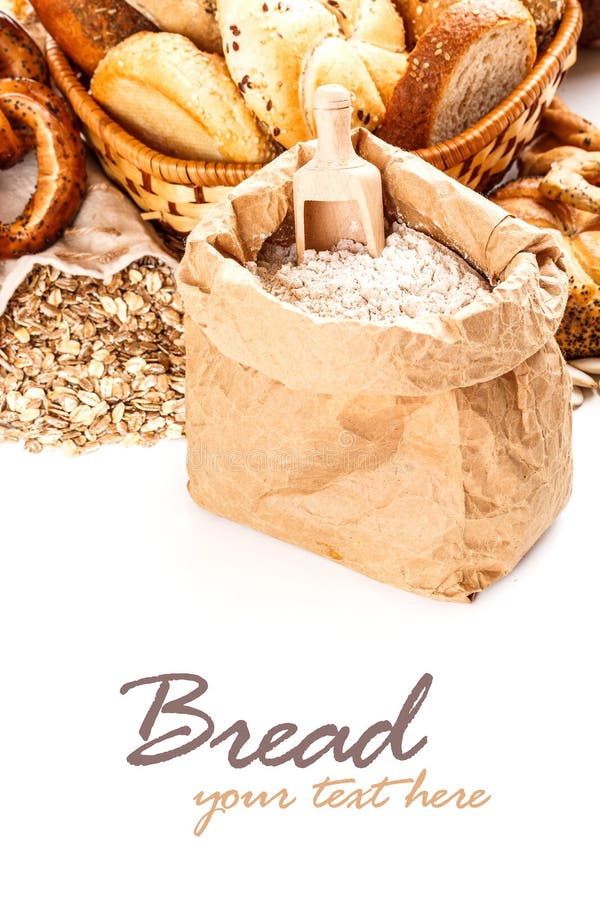 Flour and oat flakes stock image. Image of diet, dietary - 28804377