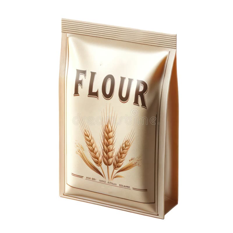 Flour Package Box Isolated on White Transparent Background Stock ...