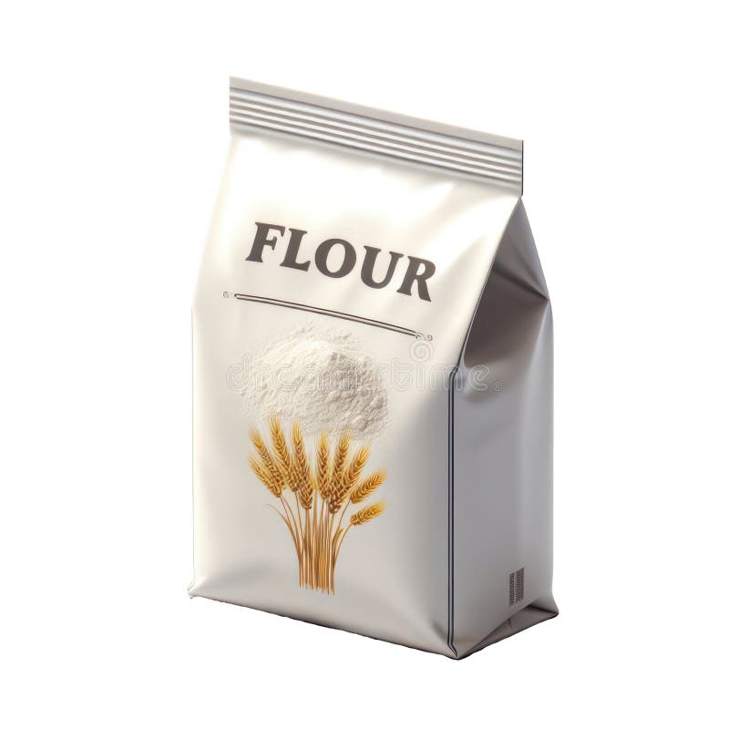 Flour Package Box Isolated on White Transparent Background Stock ...