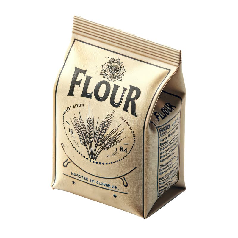 Flour Package Box Isolated on White Transparent Background Stock ...