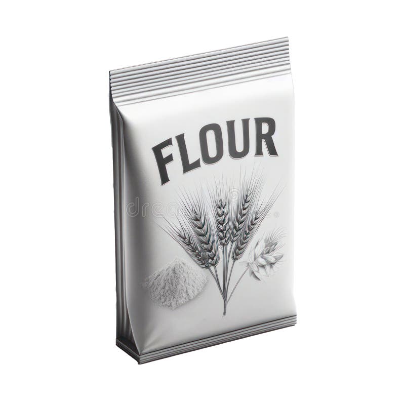 Flour Package Box Isolated on White Transparent Background Stock ...