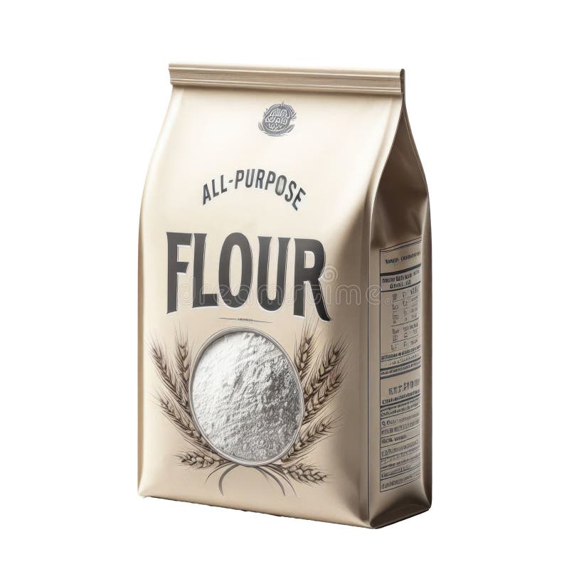 Flour Package Box Isolated on White Transparent Background Stock ...