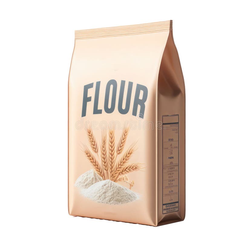 Flour Package Box Isolated on White Transparent Background Stock ...