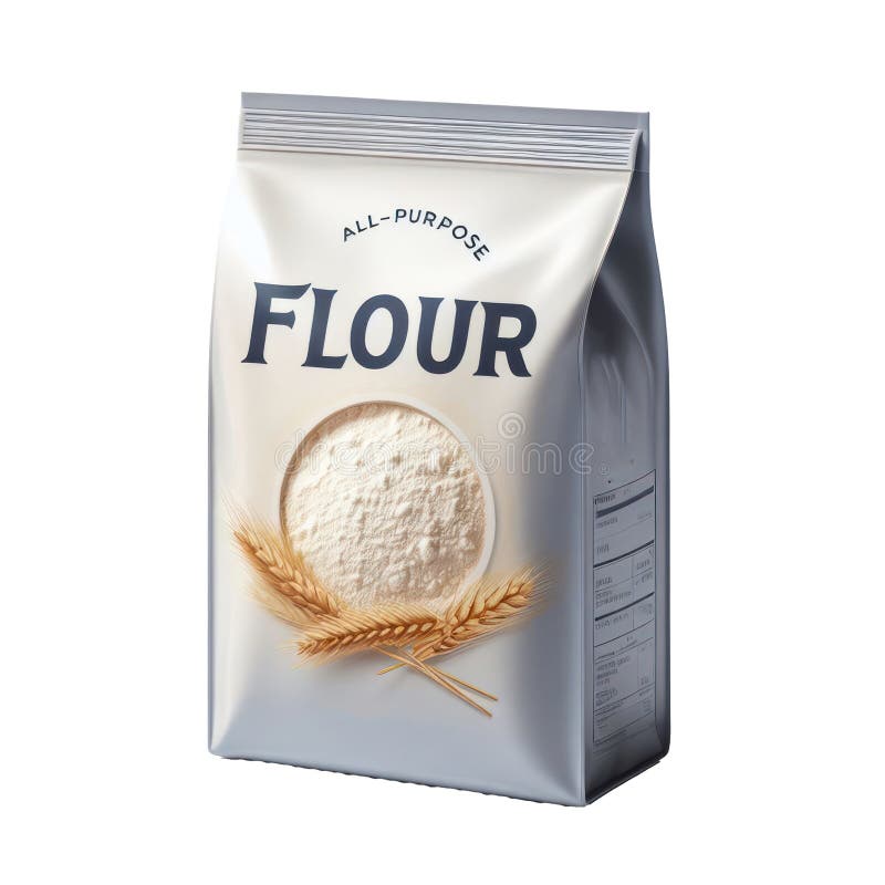 Flour Package Box Isolated on White Transparent Background Stock ...