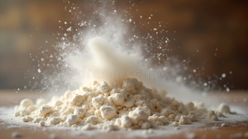 Flour Power a Close Up Shot of a Pile of Flour with Dust Particles ...