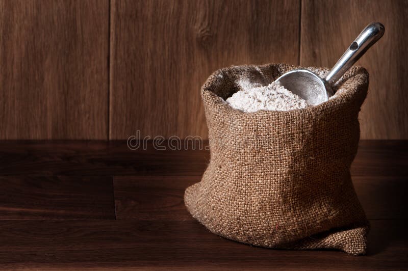 Flour Sack with Scoop stock image. Image of hessian, sack - 13744791