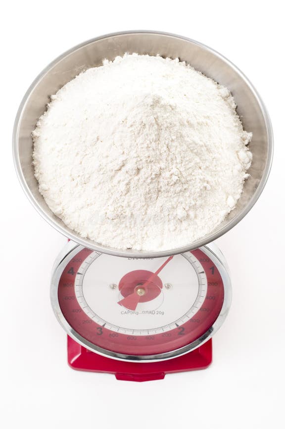 Flour on scales stock photo. Image of preparation, chrome - 13978864