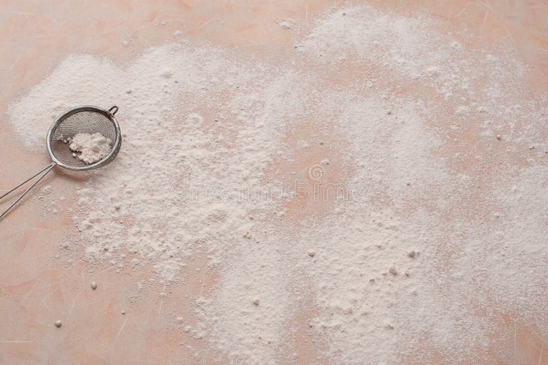 Flour Scattered on the Table Top View Stock Image - Image of nutrition ...