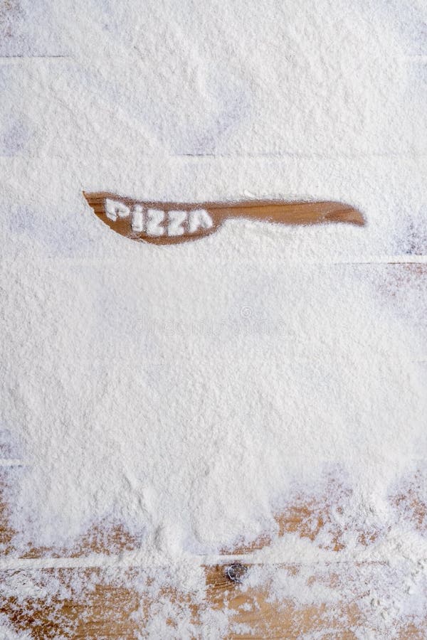 Flour Scattered on the Wooden Table. Flour on the Table Surface. Baking ...
