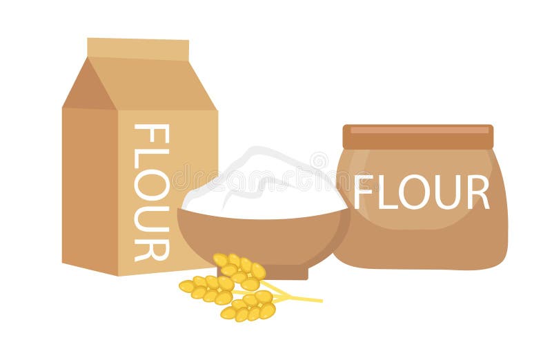 Flour Set, Flat Style. Isolated on a White Background. Still Life ...