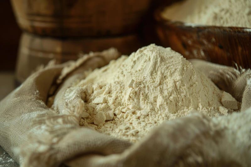 Flour Spilling from Burlap Sack Stock Image - Image of traditional ...