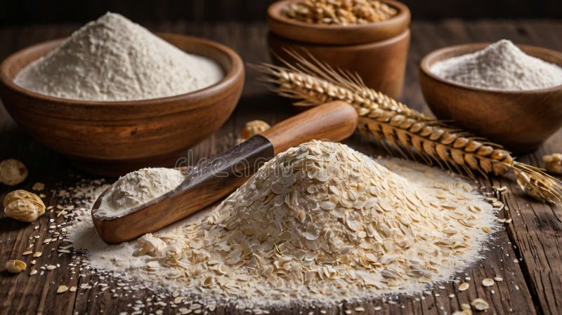 Flour on the Table on a Dark Background. Flour, Butter Stock Image - Image of culinary, cooking ...