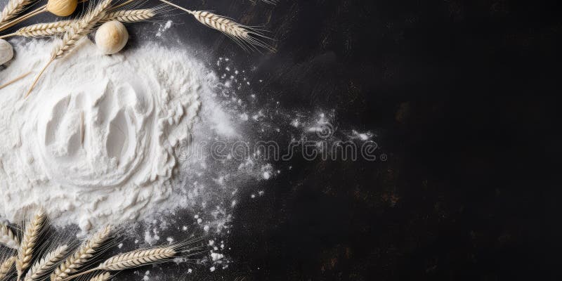 Flour Texture Background, Wheat Flour Pattern with Copy Space, Bakery ...